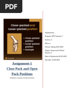 Open and Closed Packed Positions of Joints | PDF