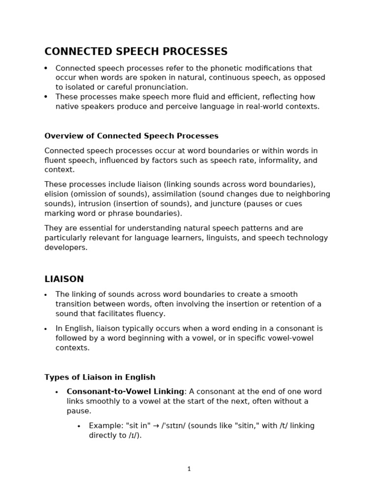 Understanding Connected Speech Processes | PDF | English Language ...