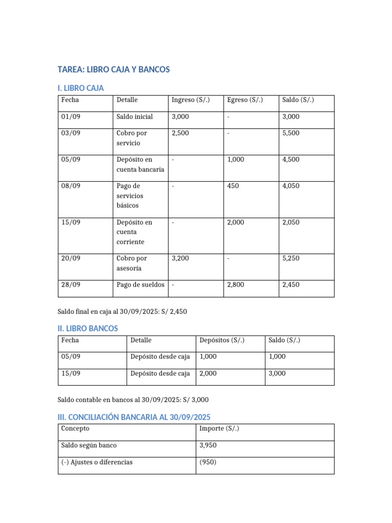 Control Financiero: Libro Caja y Bancos | PDF | Bancos | Contabilidad