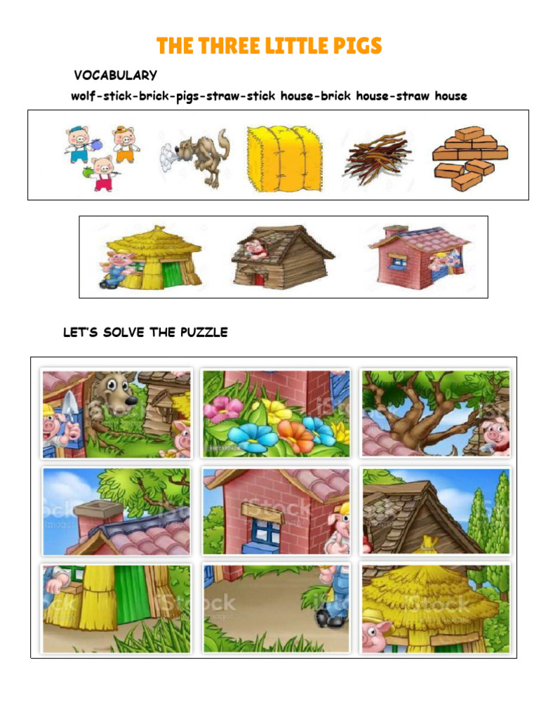 Vocabulary-Activities The Three Little Pigs | PDF