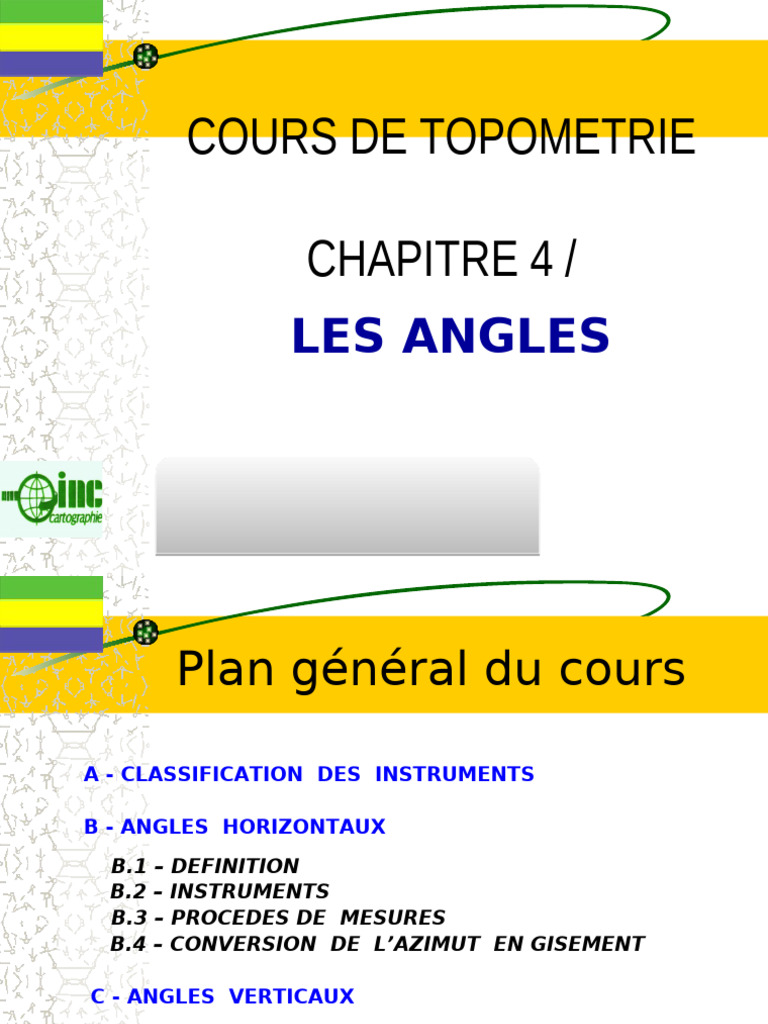 Topométrie : Mesure des Angles | PDF | Technologie géographique ...