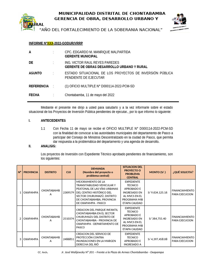 Informe de Cerro de Pasco | PDF