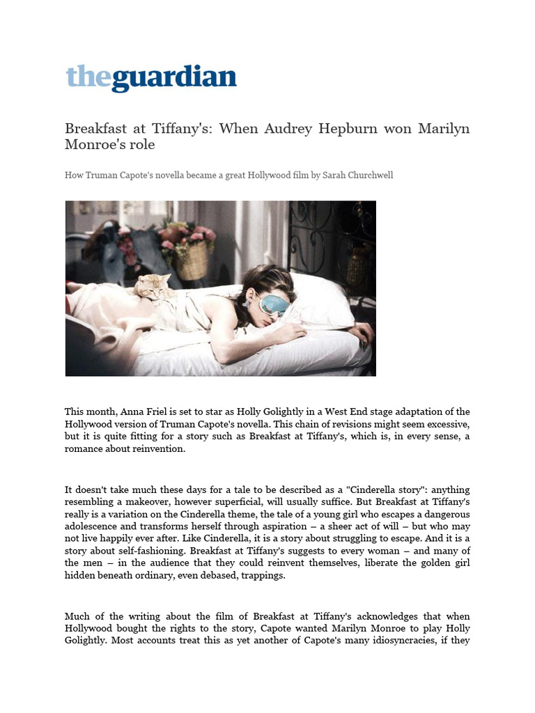 Hepburn vs. Monroe in Breakfast at Tiffany's | PDF