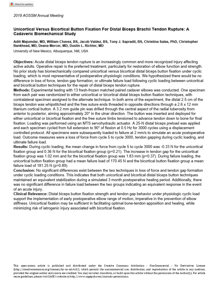 Majumdar Et Al 2019 Unicortical Versus Bicortical Button Fixation For ...
