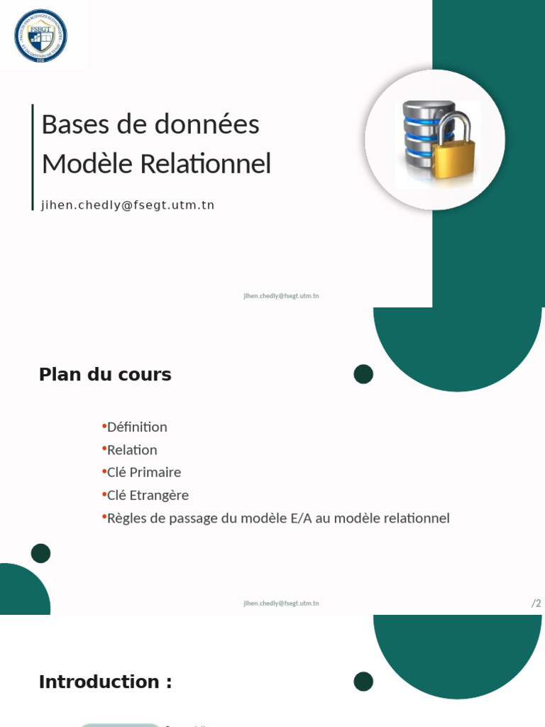 Chapitre 2 Modele Relationnel | PDF | Modèle relationnel | Base de données relationnelle