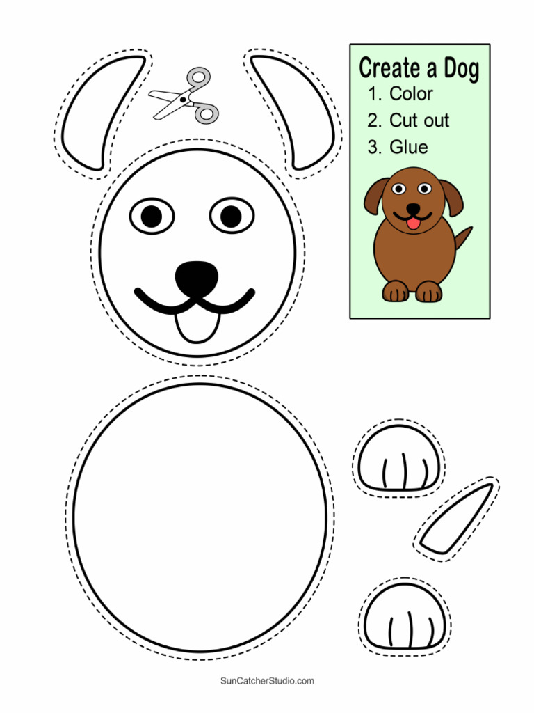 Printable Cut and Paste Worksheet Dog | PDF