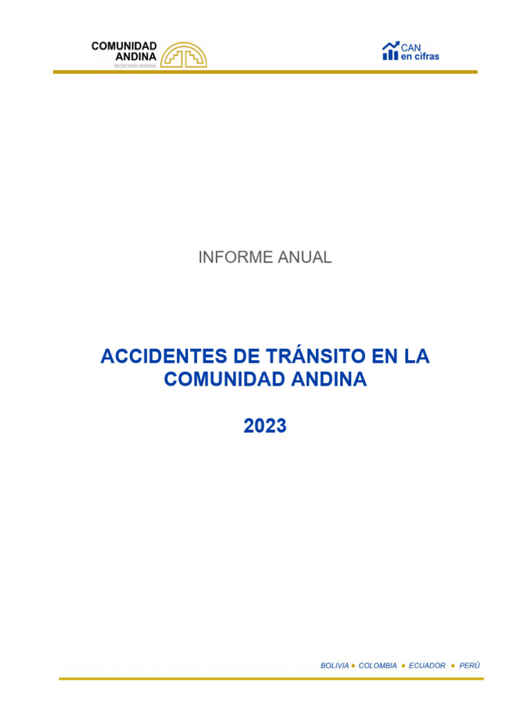 Accidentes de Tránsito en La Comunidad Andina | PDF | Colombia ...