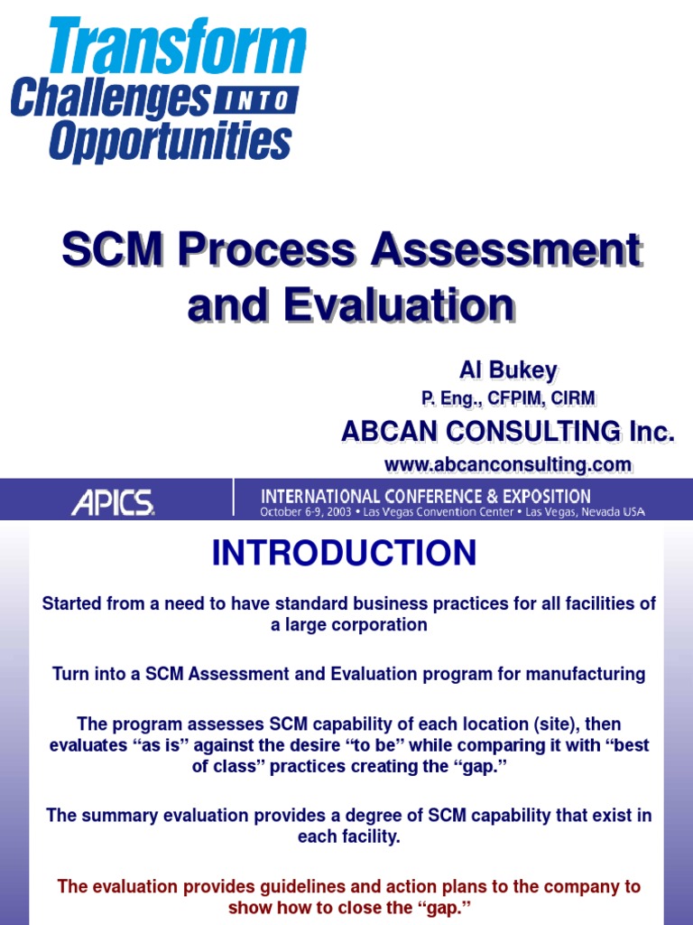 SCM Process Assessment and Evaluation: Abcan Consulting Inc | PDF ...