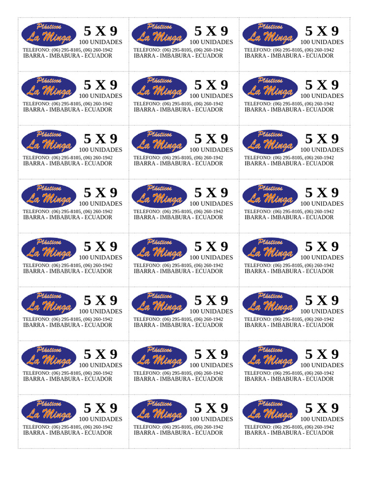 Productos 5x9, 17x25 y 8x12 en Ecuador | PDF