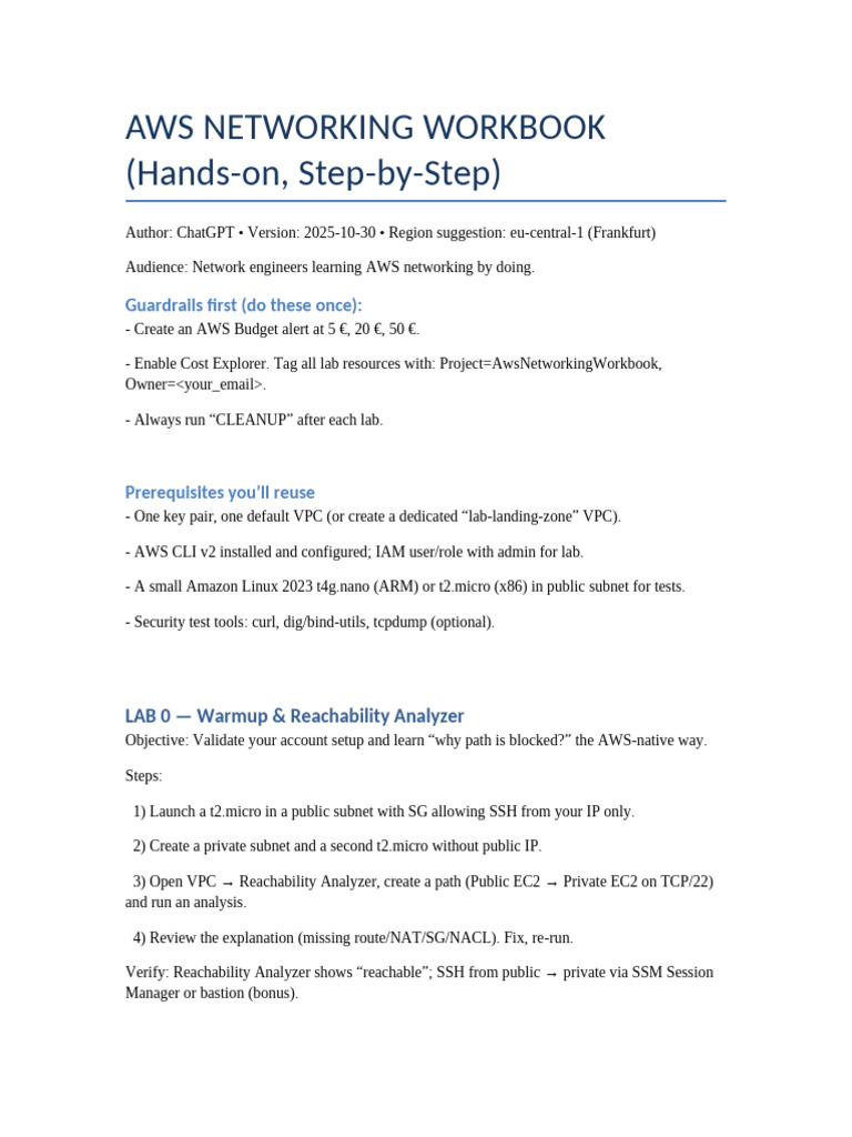 AWS Networking Workbook | PDF | Firewall (Computing) | Domain Name System
