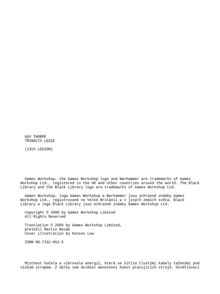 Warhammer-Thorpe - Gav - Třináctá Legie | PDF
