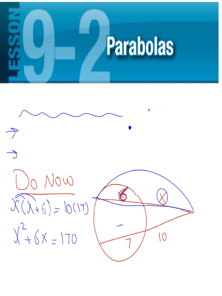 L9-2 Parabolas Gr.10(Algebra 2) | PDF