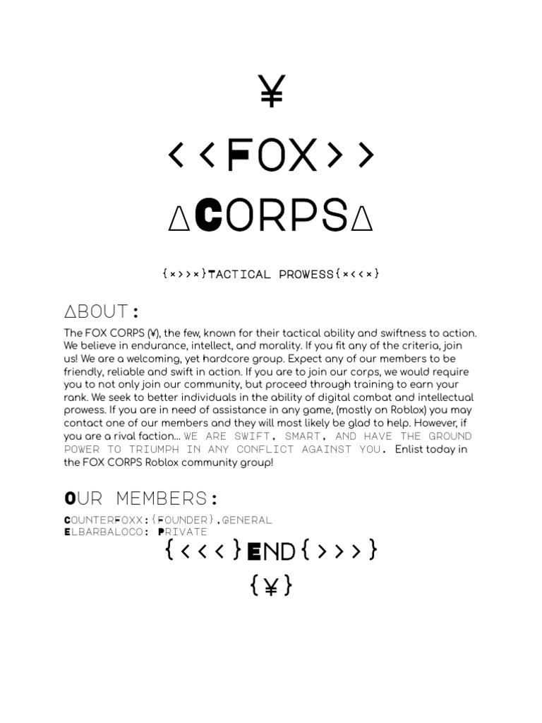 Fox Corps ( ) | PDF