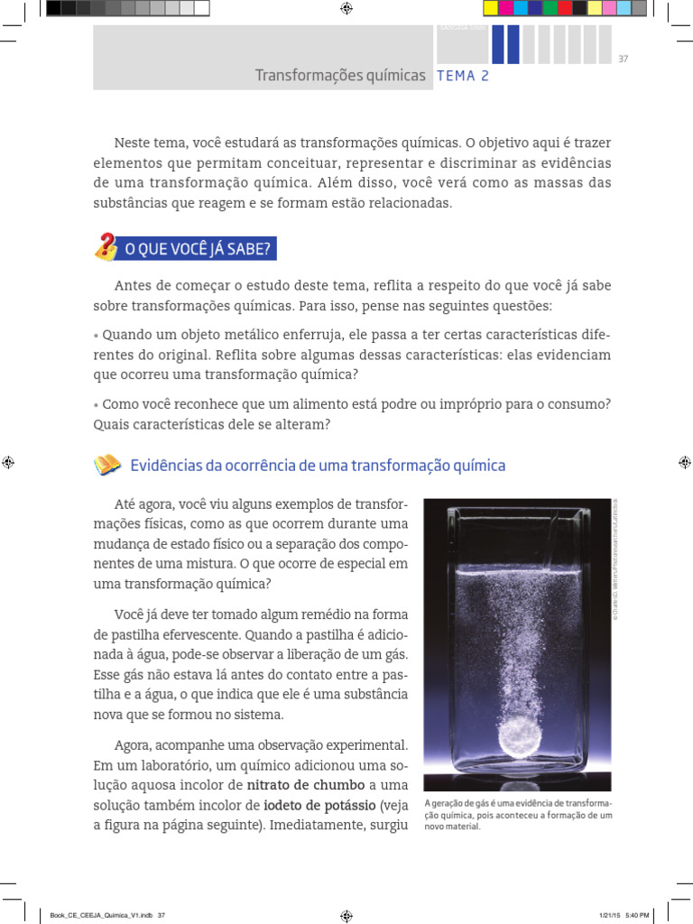 Transformações Químicas | PDF | Reações químicas | Combustão