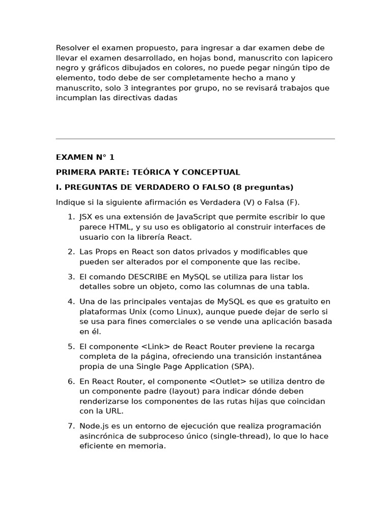 Test de examenes | PDF | Mi sql | Script Java