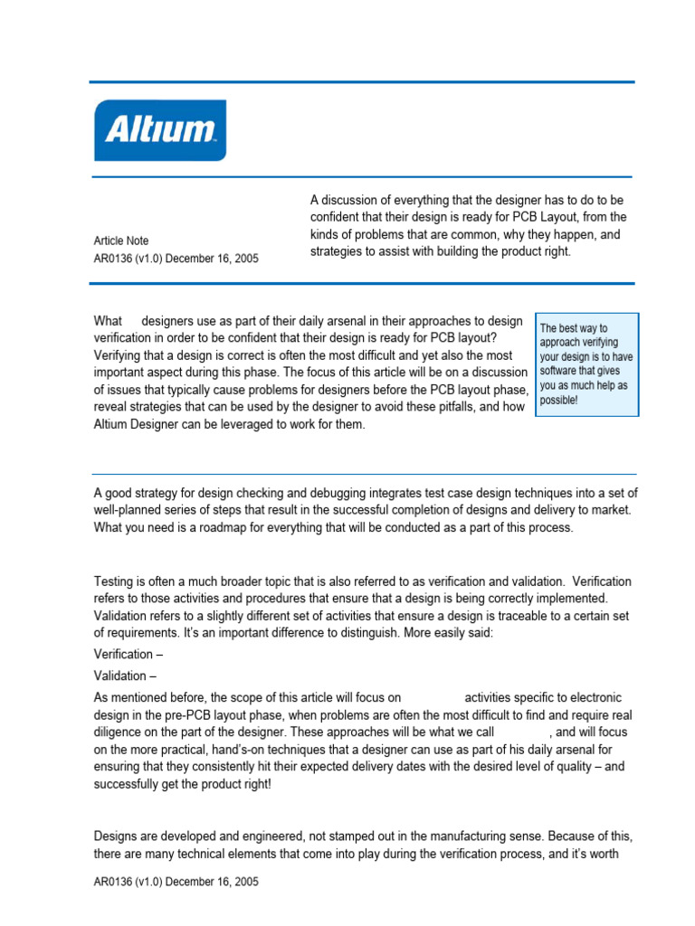 Altium Design Verification Challenges | PDF | Verification And ...