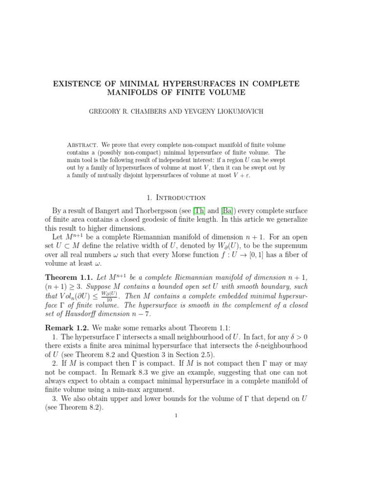 Existence of Minimal Hypersurfaces in Complete Manifolds of Finite ...