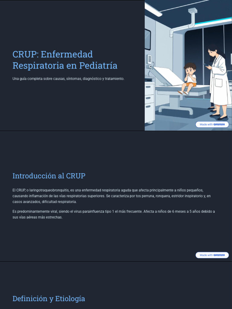 CRUP Enfermedad Respiratoria en Pediatria | PDF | Enfermedades y ...