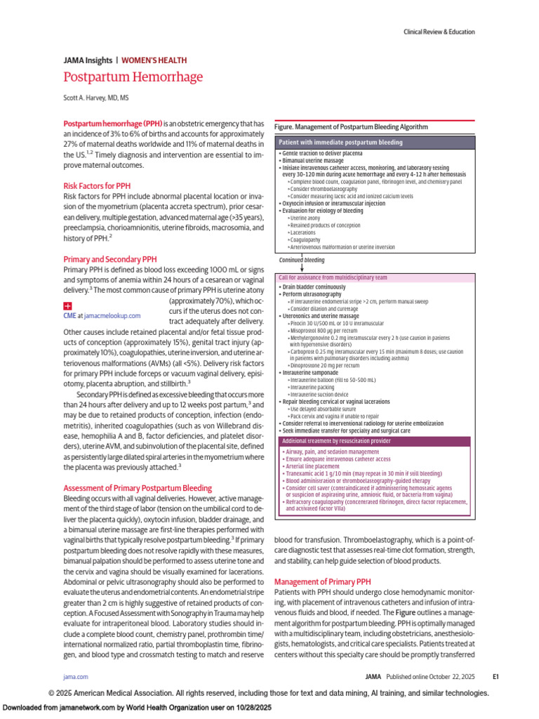 hemorragia posparto | PDF | Human Reproduction | Maternal Health