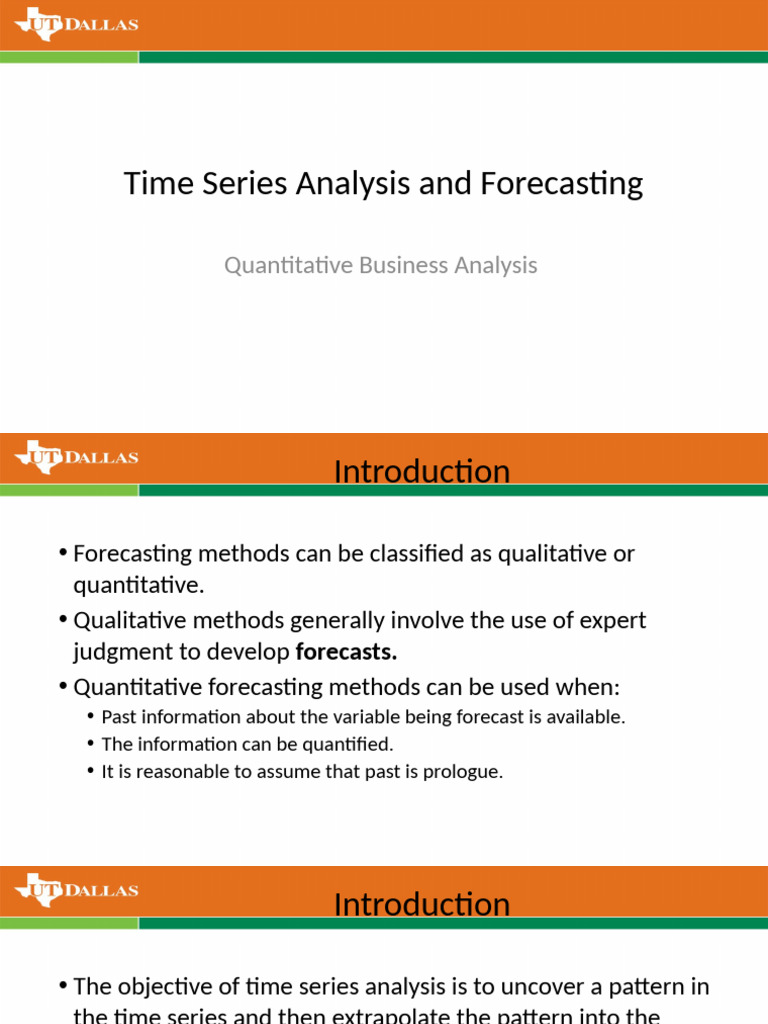 Time Series Analysis and Forecasting | PDF | Forecasting | Regression Analysis