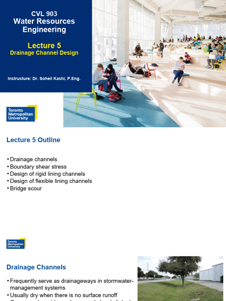CVL903 - Lecture 5 Drainage Channel Design | PDF | Storm Drain ...