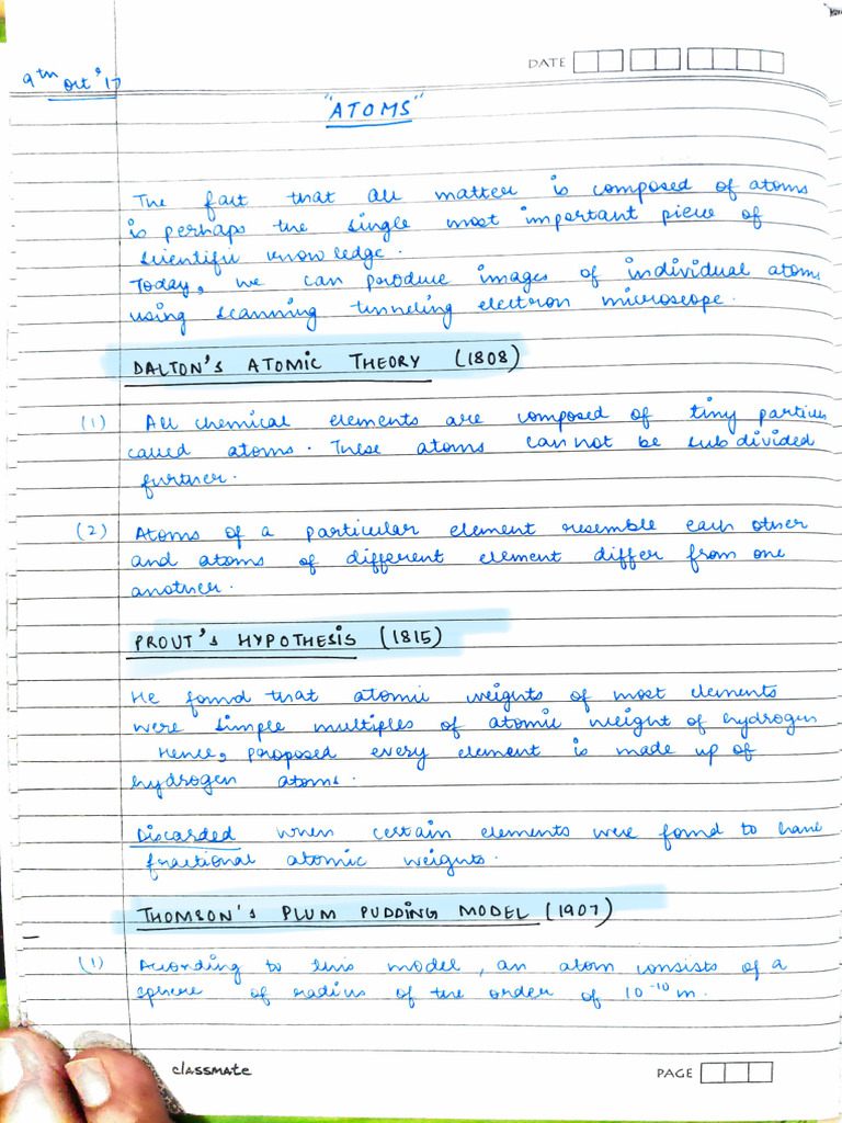 Notes Atoms Only | PDF