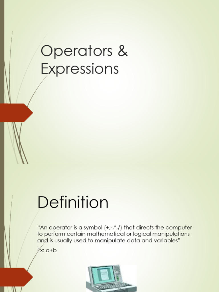 Lecture 5 - Operators | PDF | Integer (Computer Science) | Arithmetic