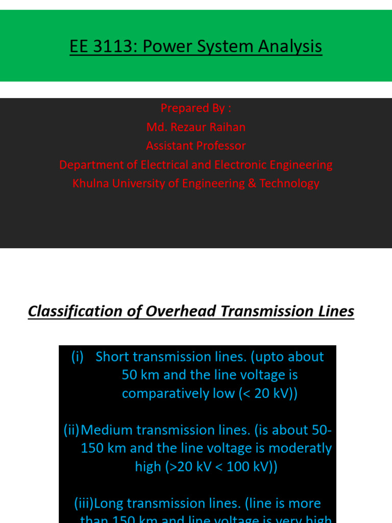Lecture-6 Performance of Transmission Line | PDF | Electric Power ...