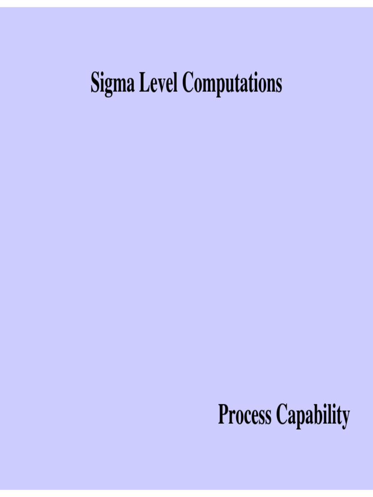 Sigma Level and Process Capability Analysis | PDF | Standard Deviation ...
