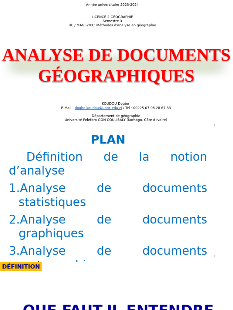 Analyse des Documents Géographiques | PDF | Statistiques | Histogramme