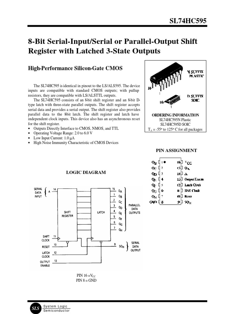 8-Bit Serial-Input/Serial or Parallel-Output Shift Register With Latched 3-State Outputs | PDF ...