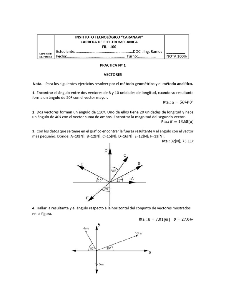 Practica N-1 Vectores 085834 | PDF