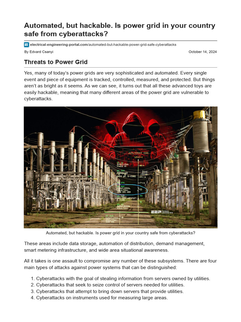 Automated, But Hackable. Is Power Grid in Your Country Safe From ...