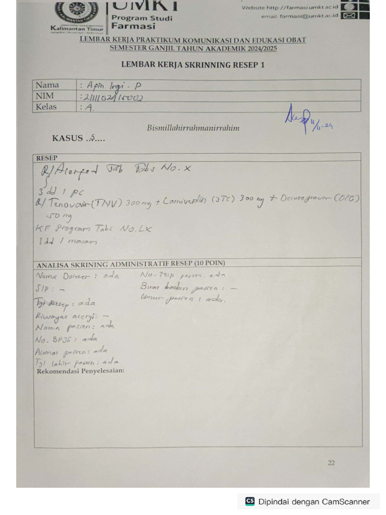 Skrining Resep 1 | PDF