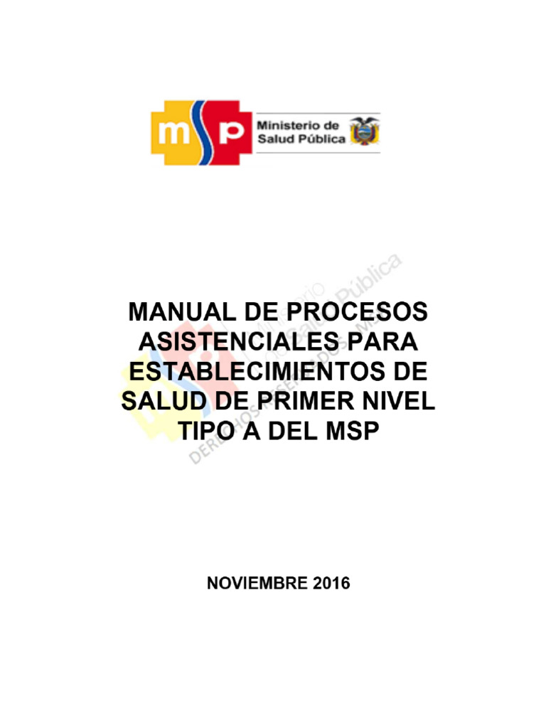 Manual de Procesos Asistenciales para Primer Nivel Tipo A - MSP | PDF