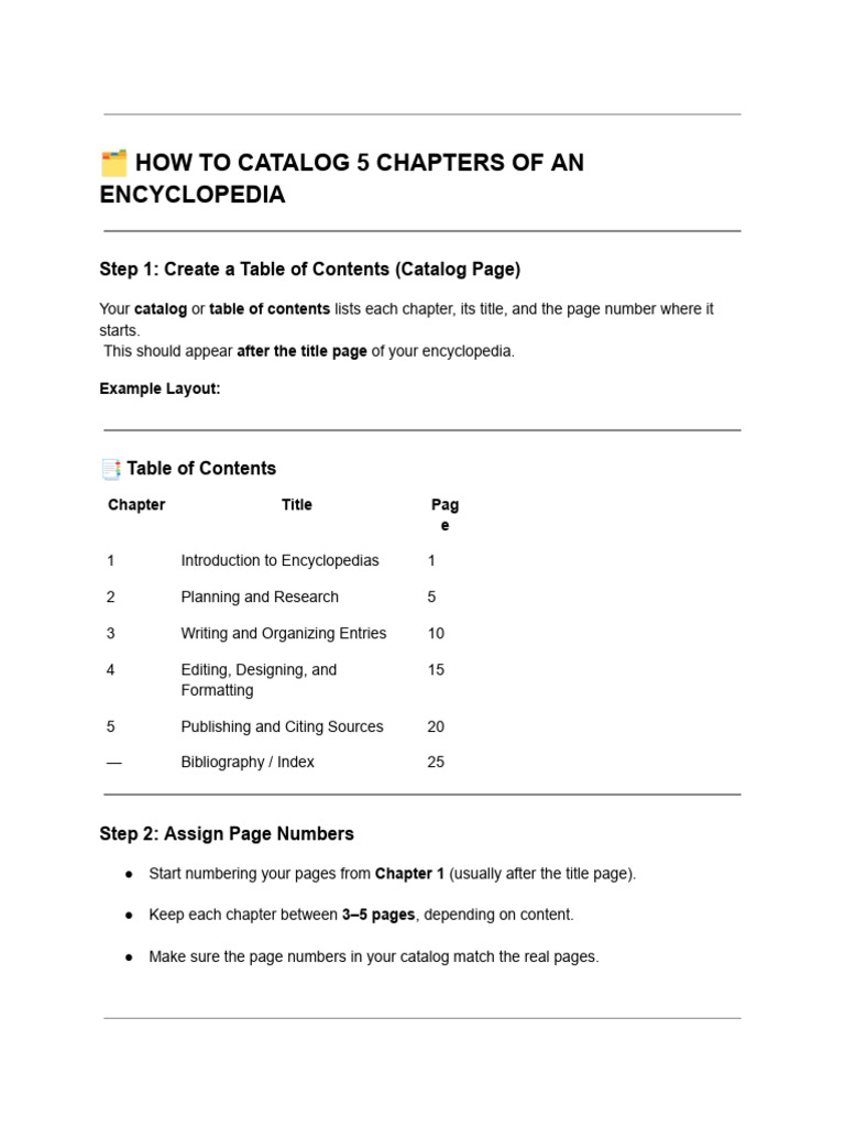 Talog 5 Chapters of An Encyclopedia | PDF | Encyclopedias | Table Of ...