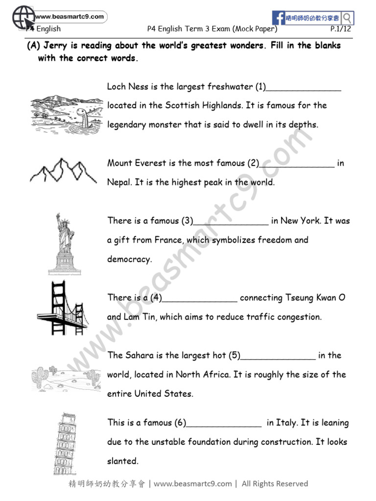 P4 English Mock Exam Practice Guide | PDF