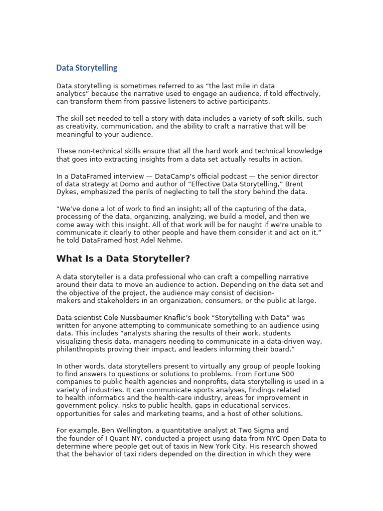 Mastering Data Storytelling Techniques | PDF | Storytelling | Infographics