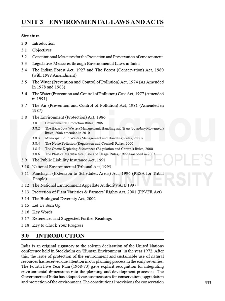 India’s Environmental Laws Overview | PDF | Waste | Waste Management