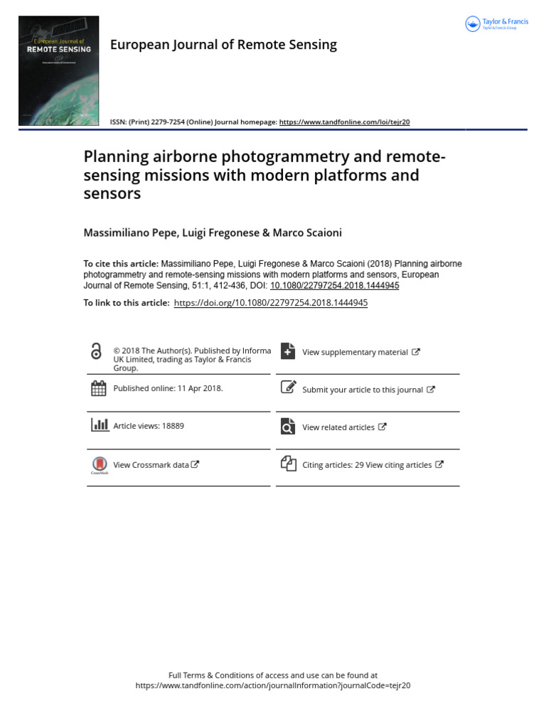 Planning Airborne Photogrammetry and Remote Sensing Missions With ...