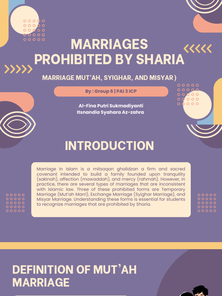 GROUP 13 Nikah Mut'Ah, Sighar, Misyar | PDF | Islamic Fundamentalism ...