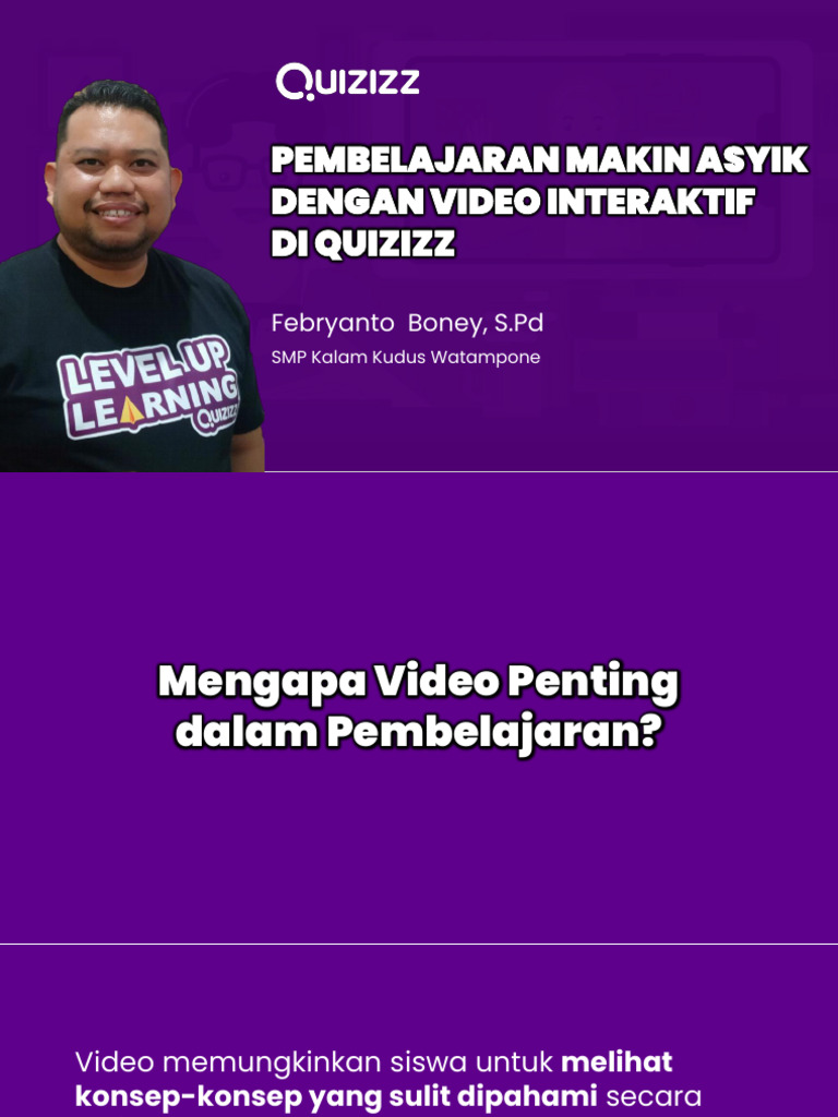 Bahan Materi Fitur Video Interaktif Di Quizizz | PDF