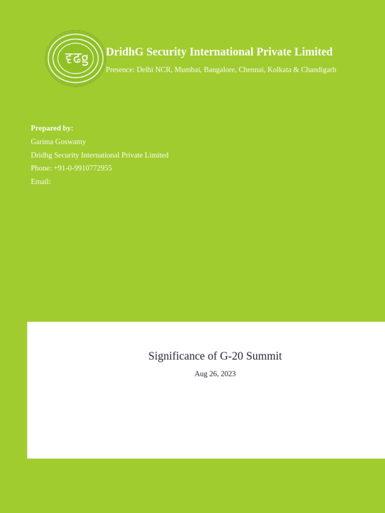 Significance of G20 For India | PDF | International Relations