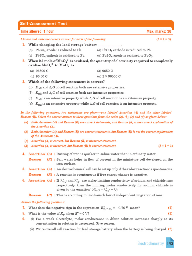 Xam Idea Chemistry - Class 12-146-147 | PDF | Electrochemistry ...