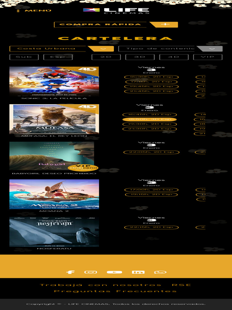 Cartelera de Cine - LIFE Cinemas | PDF