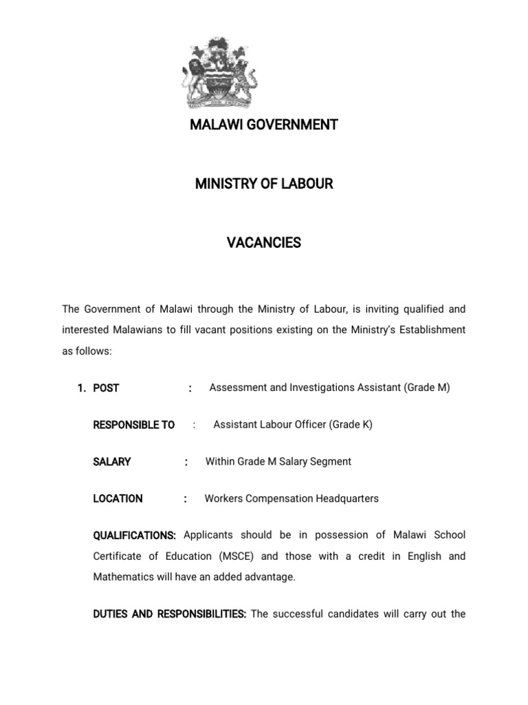 Ministry of Labour | PDF