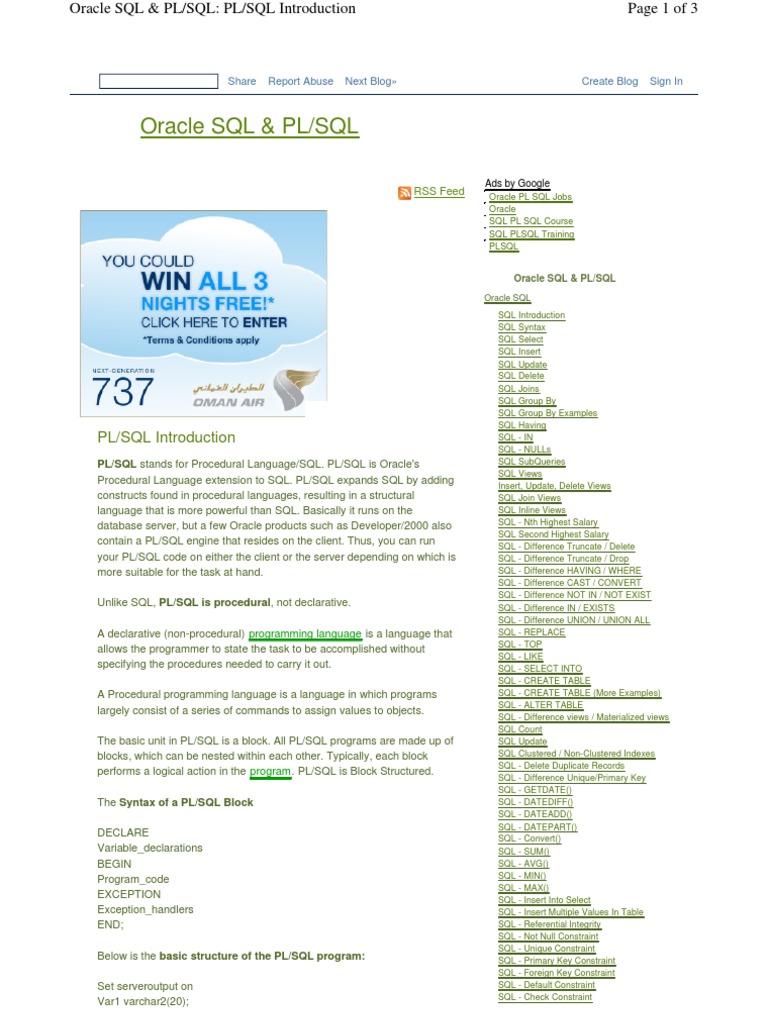 Oracle SQL & PL/SQL | PDF | Pl/Sql | Sql