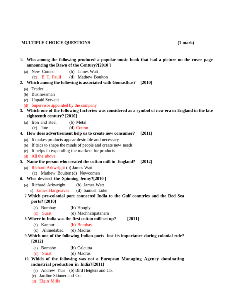 Age of Industrialization PT 1 Revisison | PDF | Cotton Mill | Weaving