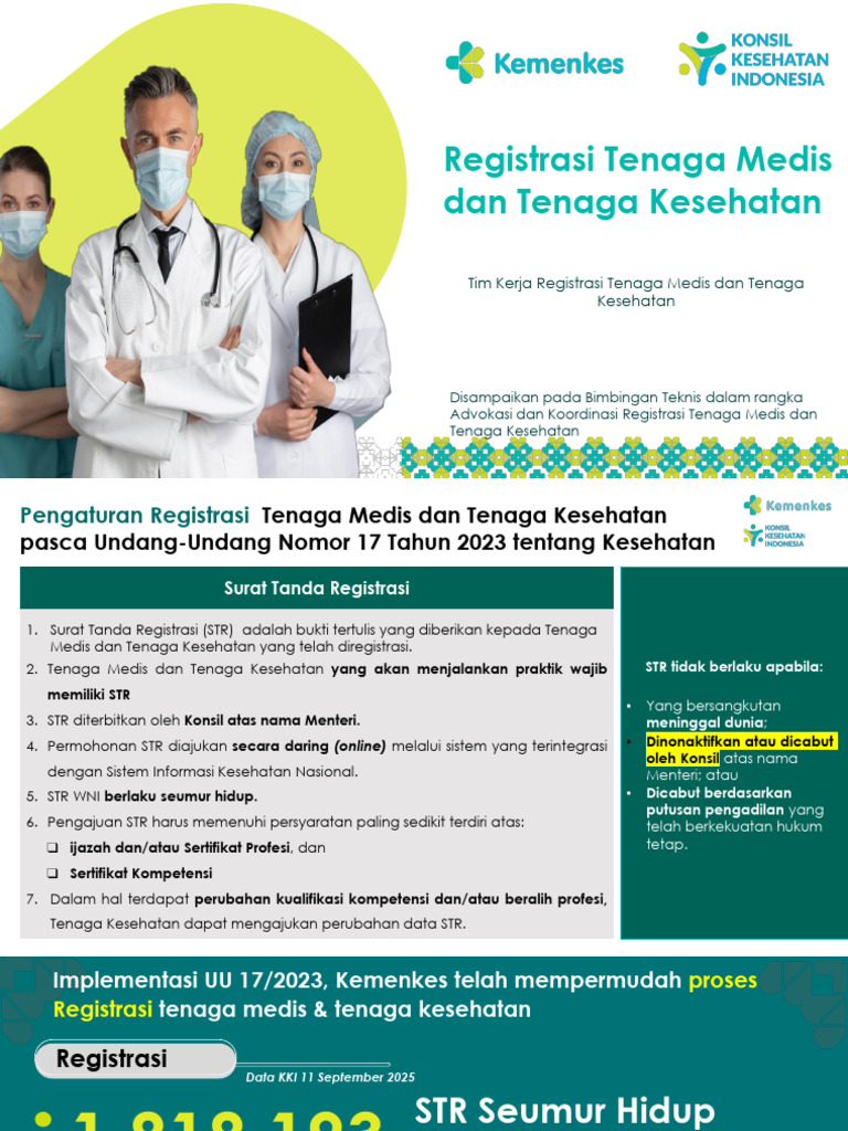 Panduan Registrasi Tenaga Medis dan Kesehatan | PDF