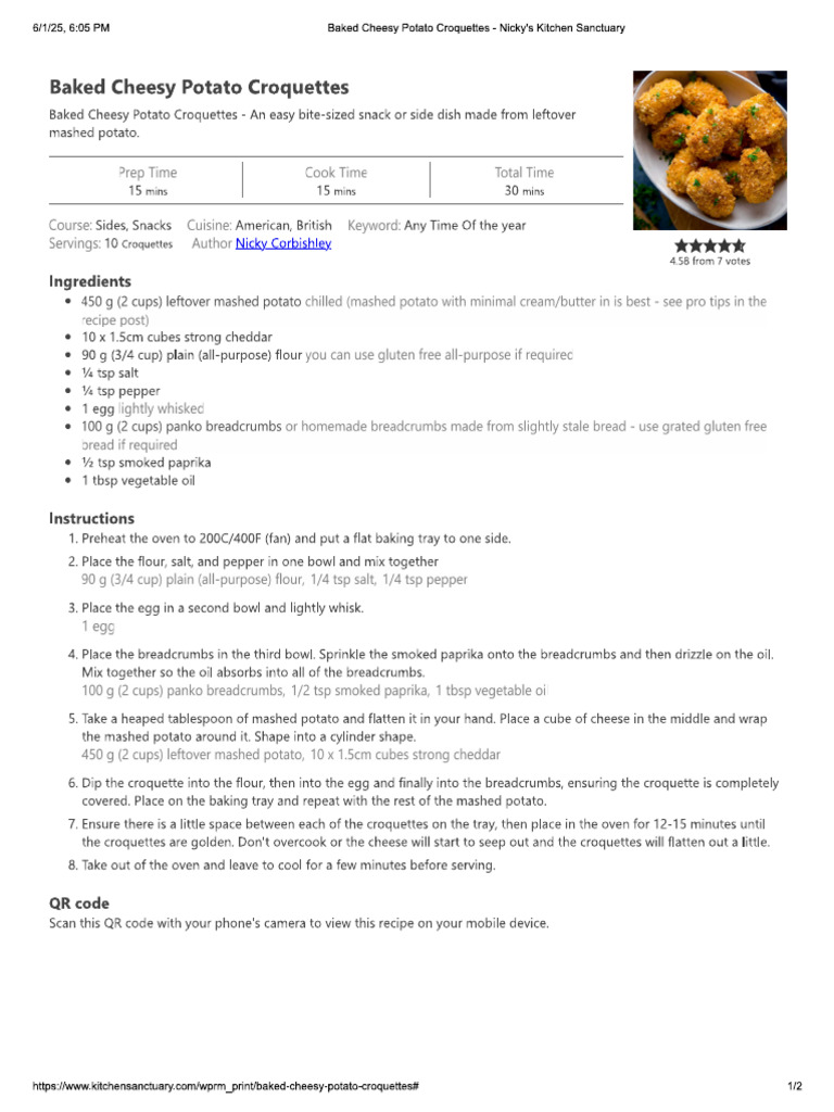 Crouquette Recipe | PDF